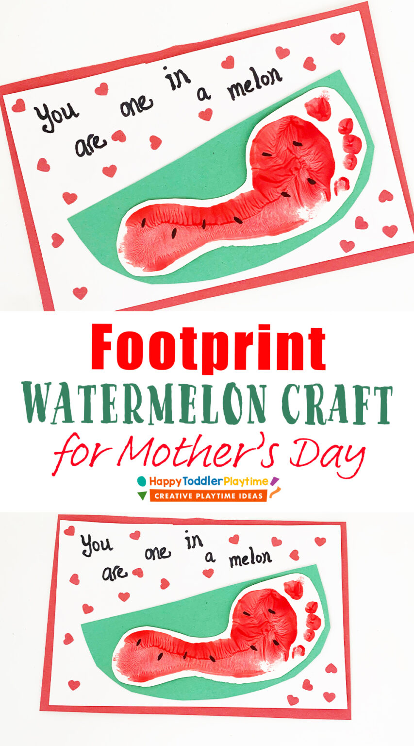 Footprint Watermelon Valentines Day Card Craft For Babies - Happy ...