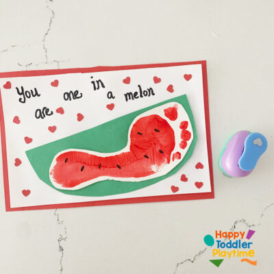 Footprint Watermelon Valentines Day Card Craft For Babies - Happy ...