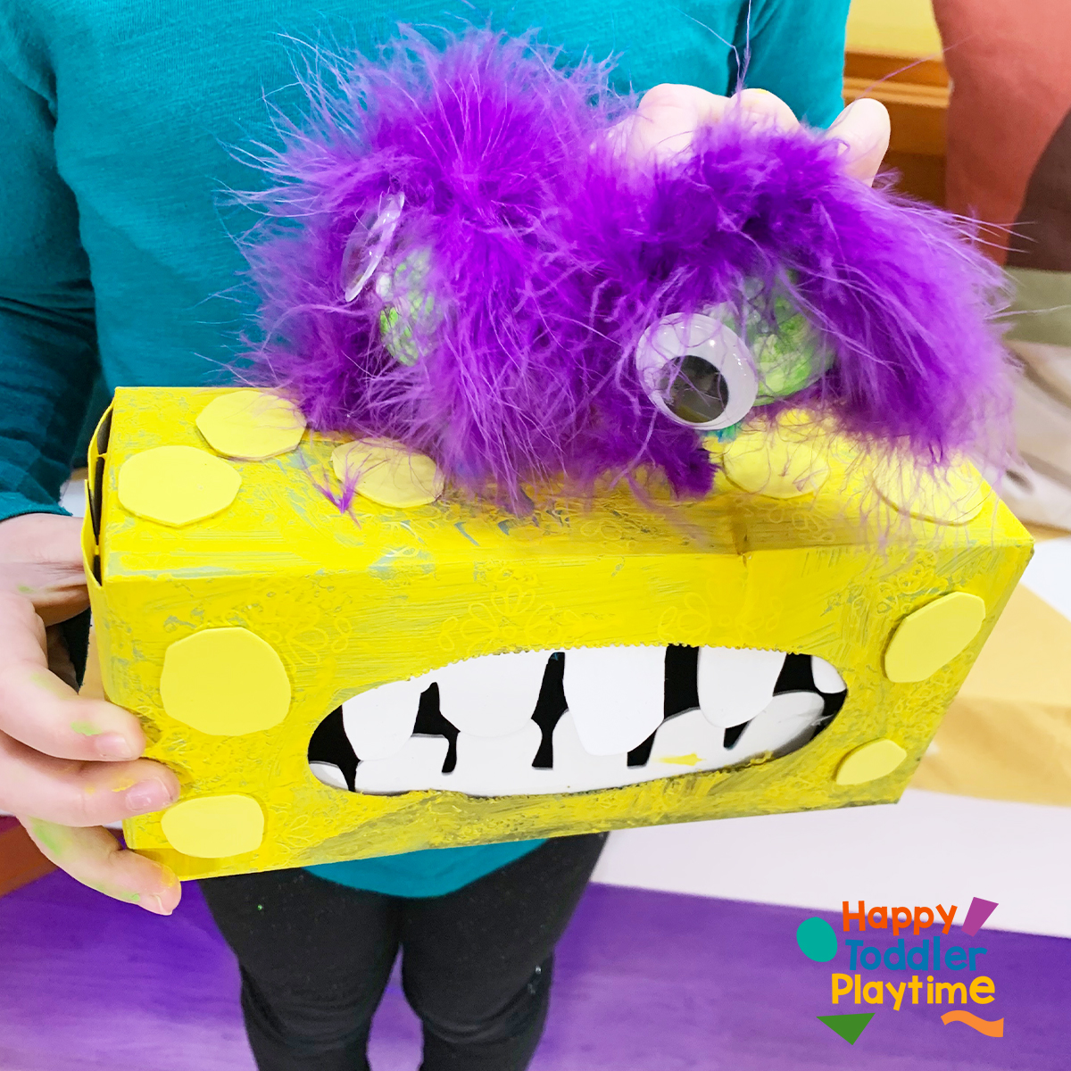 Tissue Box Monster Craft - Happy Toddler Playtime