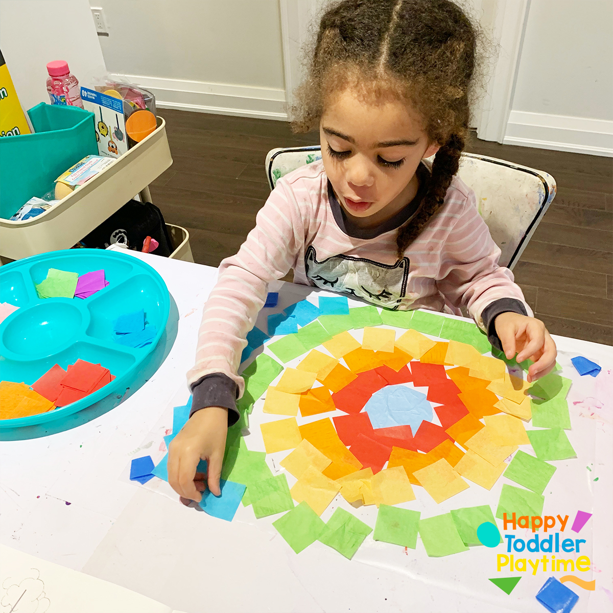 Suncatcher Collage Craft Inspired Alma Thomas - Happy Toddler Playtime