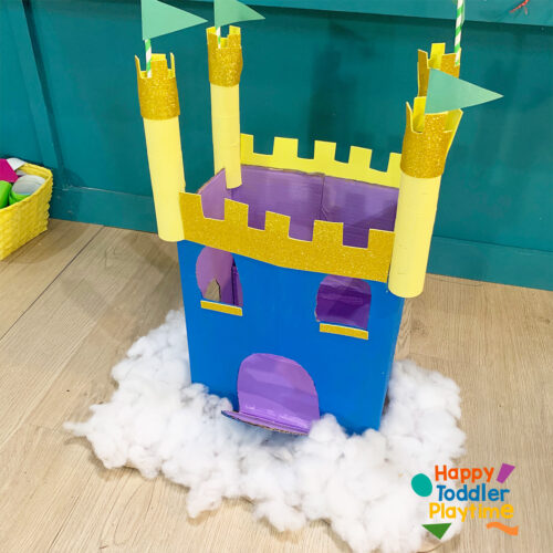 Cardboard Box Castle Craft For Kids - Happy Toddler Playtime