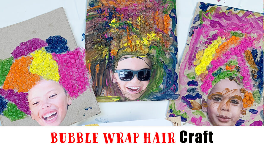 Bubble Wrap Hair Craft Inspired by Lorna Simpson - Happy Toddler Playtime