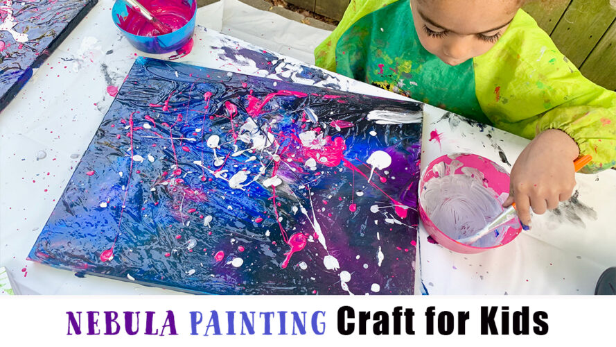 Nebula Painting Inspired By Neil deGrasse Tyson - Happy Toddler Playtime