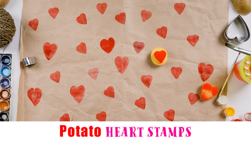 Potato Heart Stamps Craft for Kids - Happy Toddler Playtime