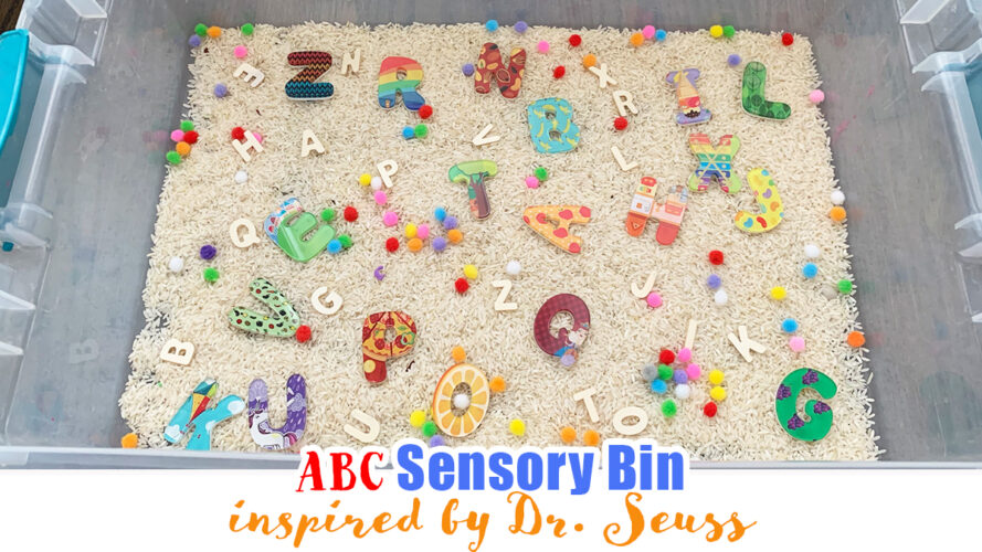 ABC Sensory Bin Inspired by Dr Seuss - Happy Toddler Playtime