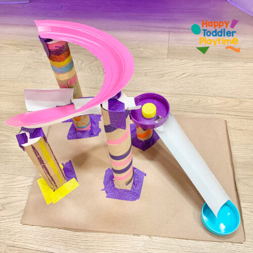 Cardboard Marble Run Craft for Kids - Happy Toddler Playtime
