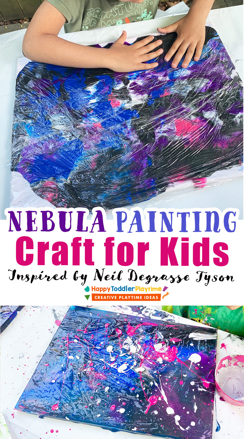 Nebula Painting Inspired By Neil deGrasse Tyson - Happy Toddler Playtime