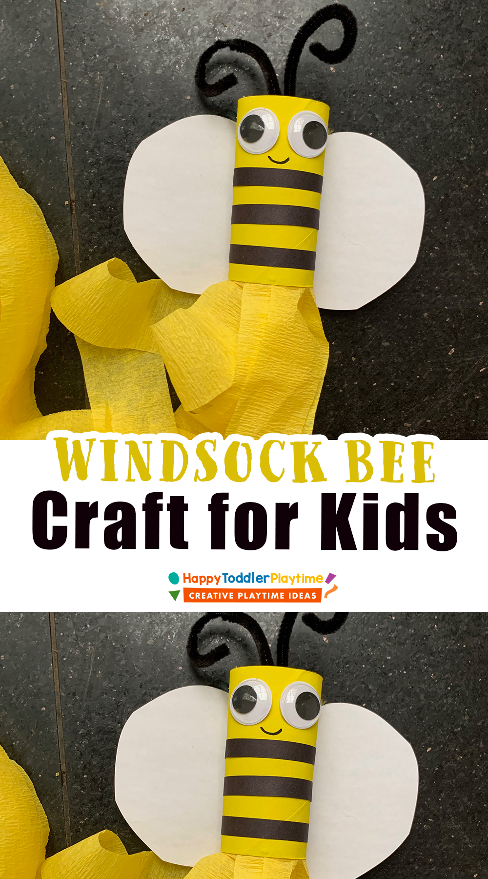 Windsock Bee Craft - Happy Toddler Playtime