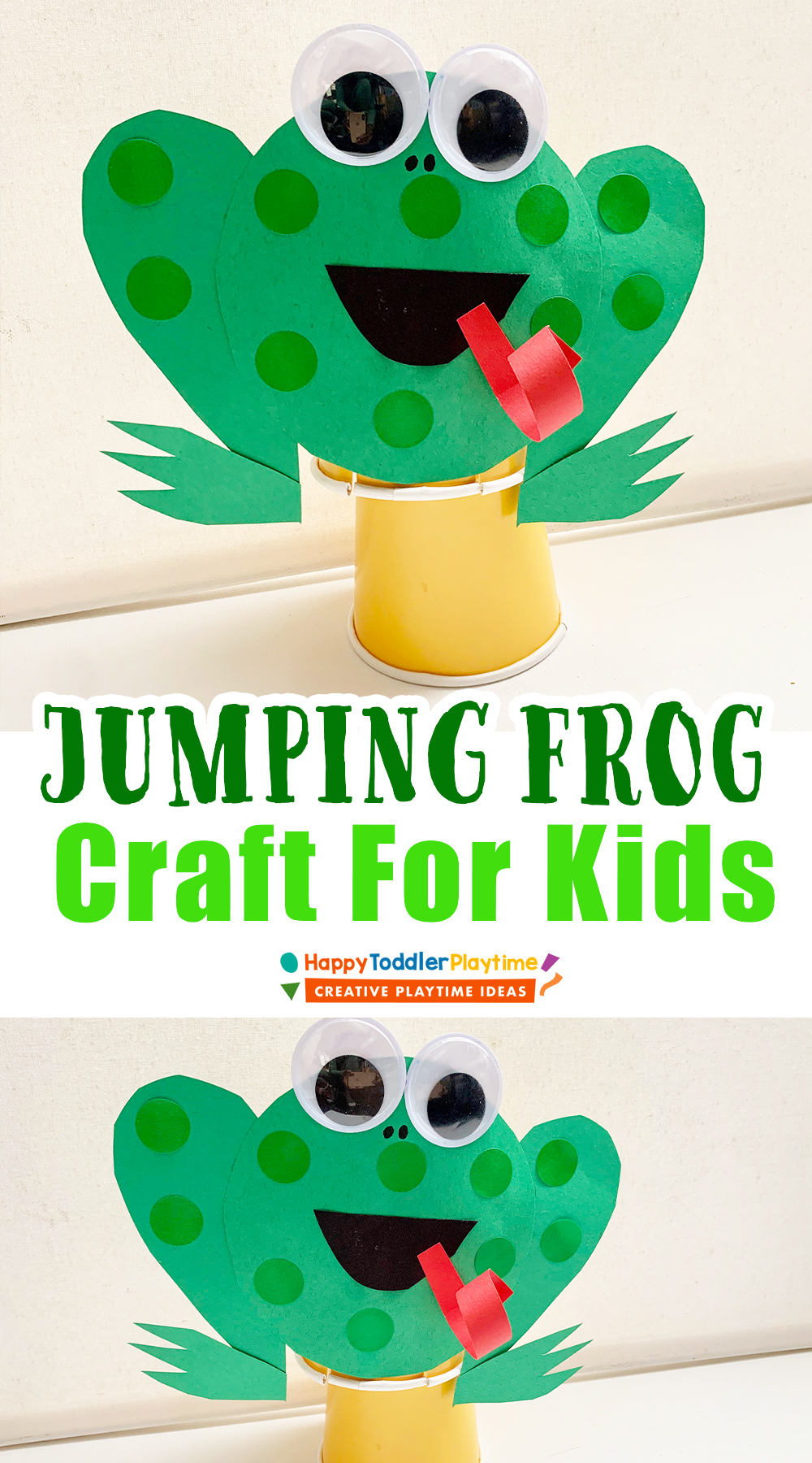 Jumping Frog Craft for Kids - Happy Toddler Playtime