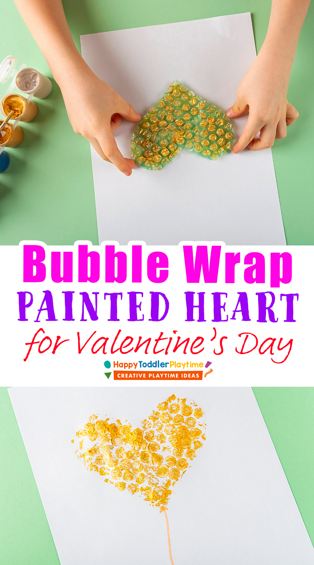 Bubble Wrap Painted Heart – Valentines Day Craft for Toddlers - Happy ...