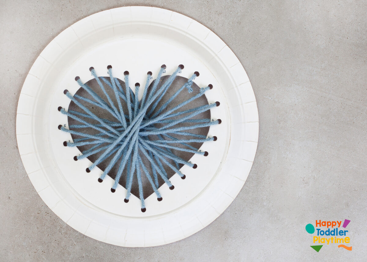 Paper Plate Heart Sewing Craft for Valentine's Day - Happy Toddler Playtime