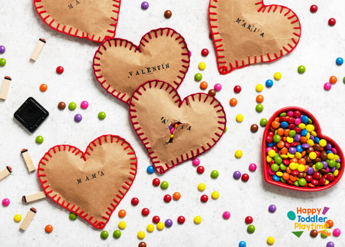 Paper Valentine Candy Filled Hearts Craft for Kids - Happy Toddler Playtime