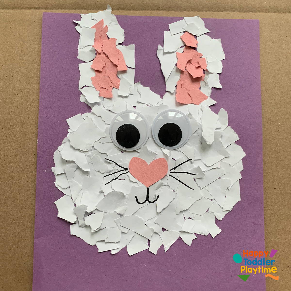 Torn Paper Easter Bunny Craft - Happy Toddler Playtime
