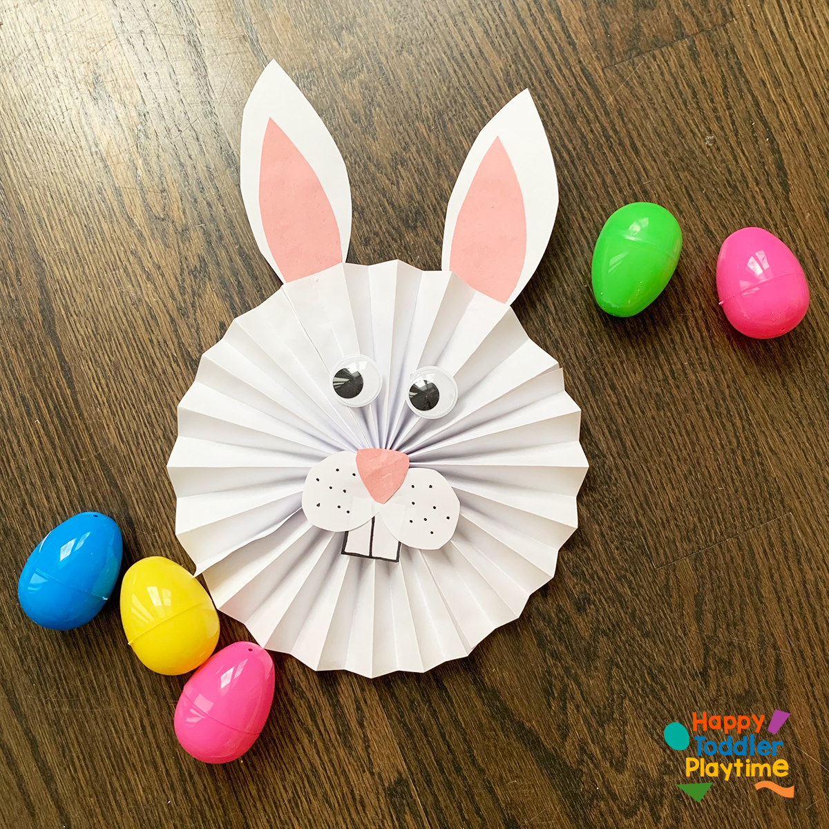 Paper Fan Easter Bunny Craft - Happy Toddler Playtime
