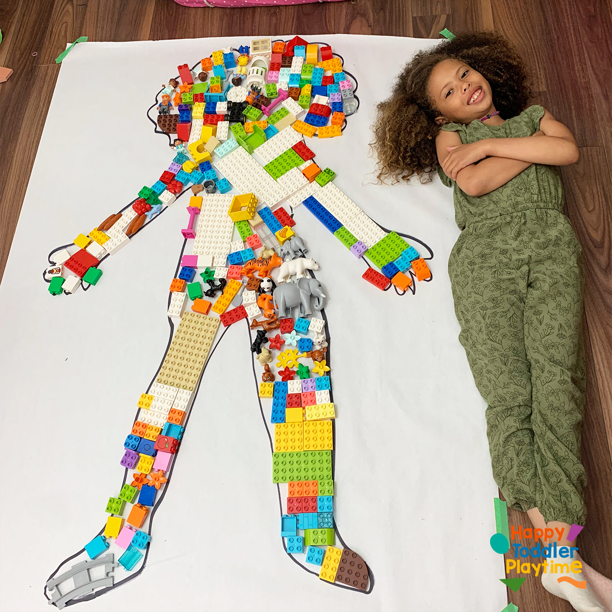 LEGO Body Trace Activity for Kids - Happy Toddler Playtime