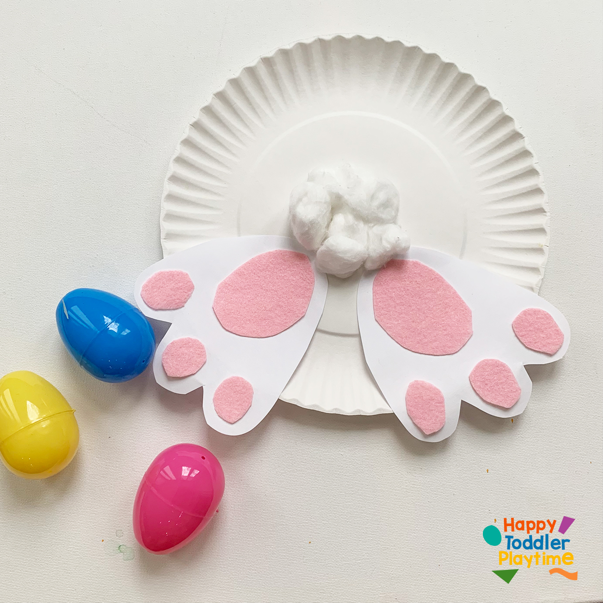 Paper Plate Easter Bunny Butt Craft - Happy Toddler Playtime