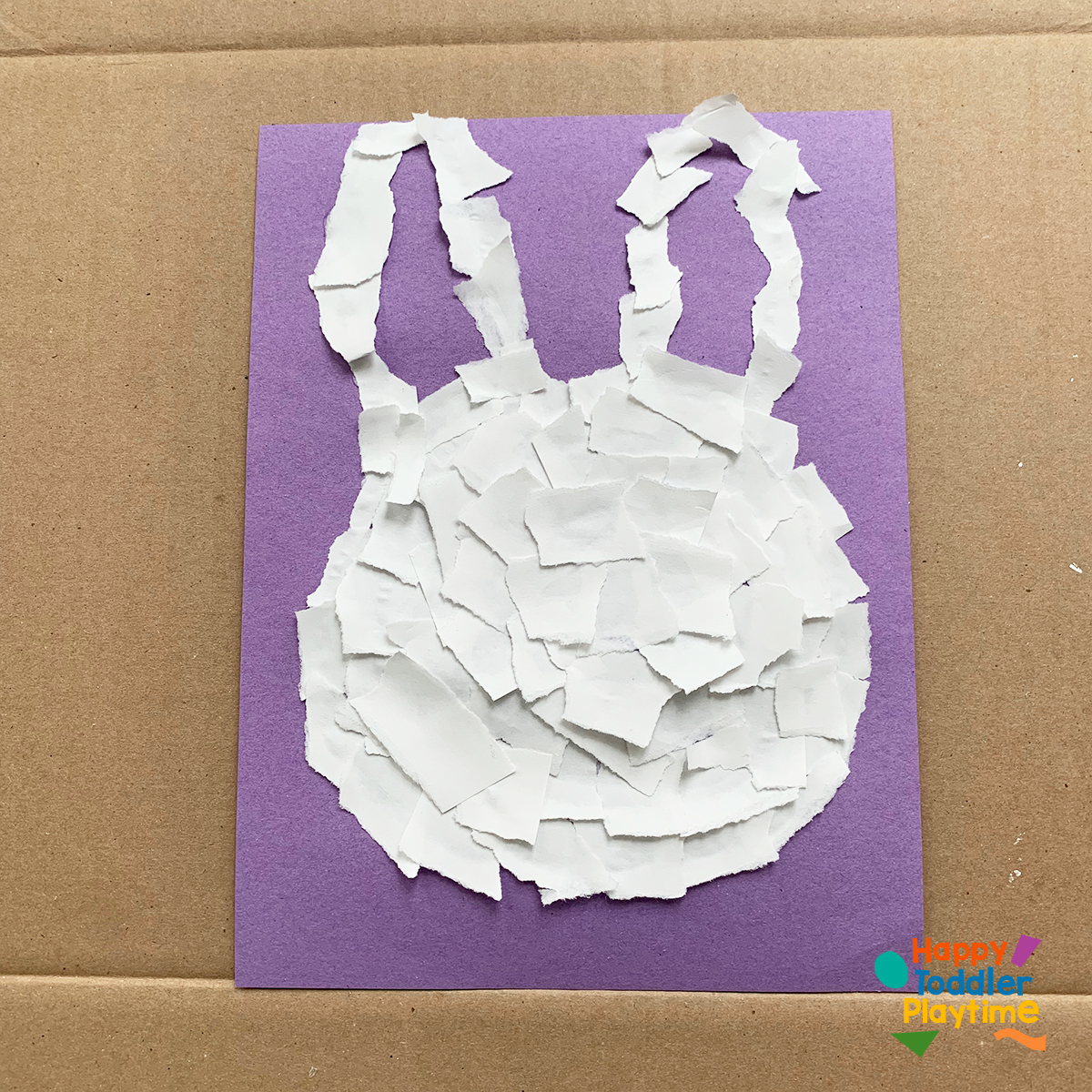 Torn Paper Easter Bunny Craft - Happy Toddler Playtime