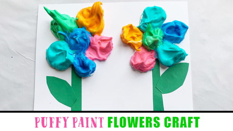 Puffy Paint Flowers Craft for Spring - Happy Toddler Playtime