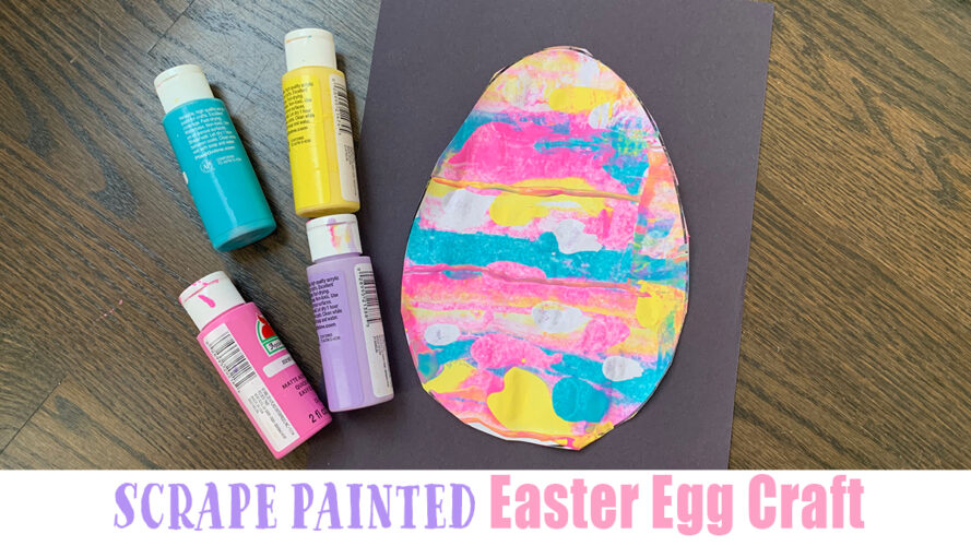 Scrape Painted Easter Egg Craft with free egg template - Happy Toddler ...