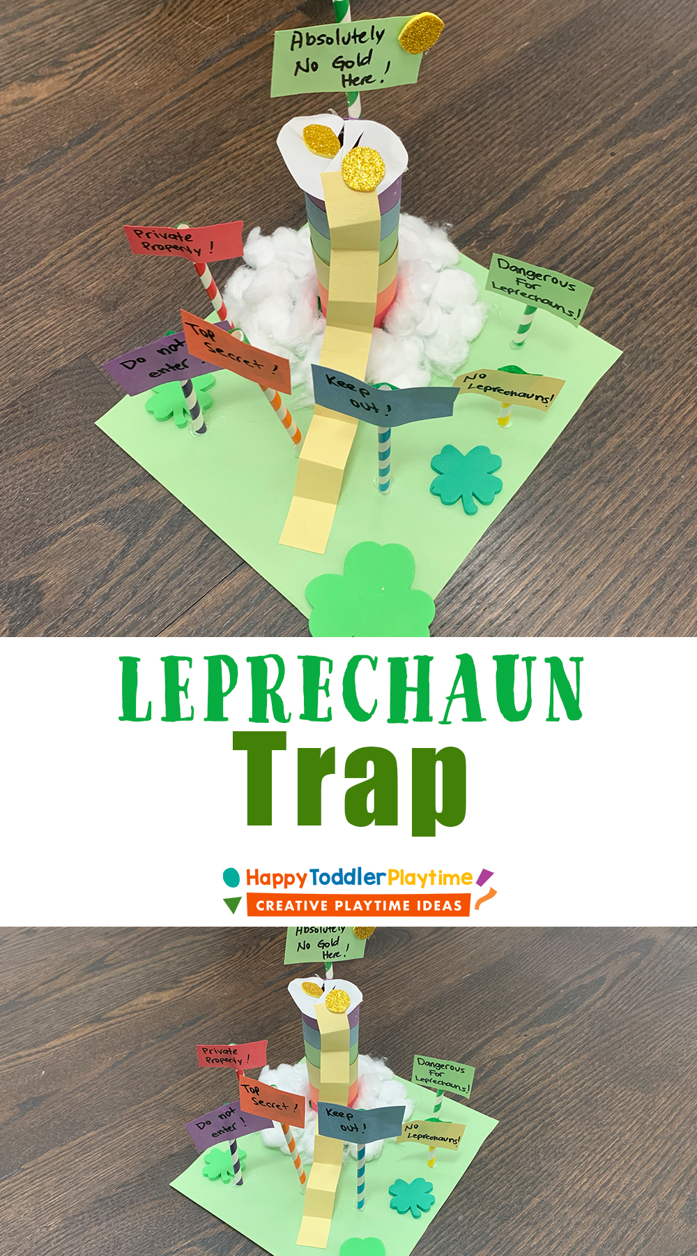 Reverse Phycology Leprechaun Trap for Kids - Happy Toddler Playtime