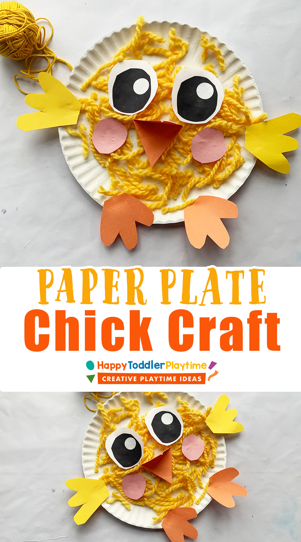 Paper Plate Chick Craft - Happy Toddler Playtime