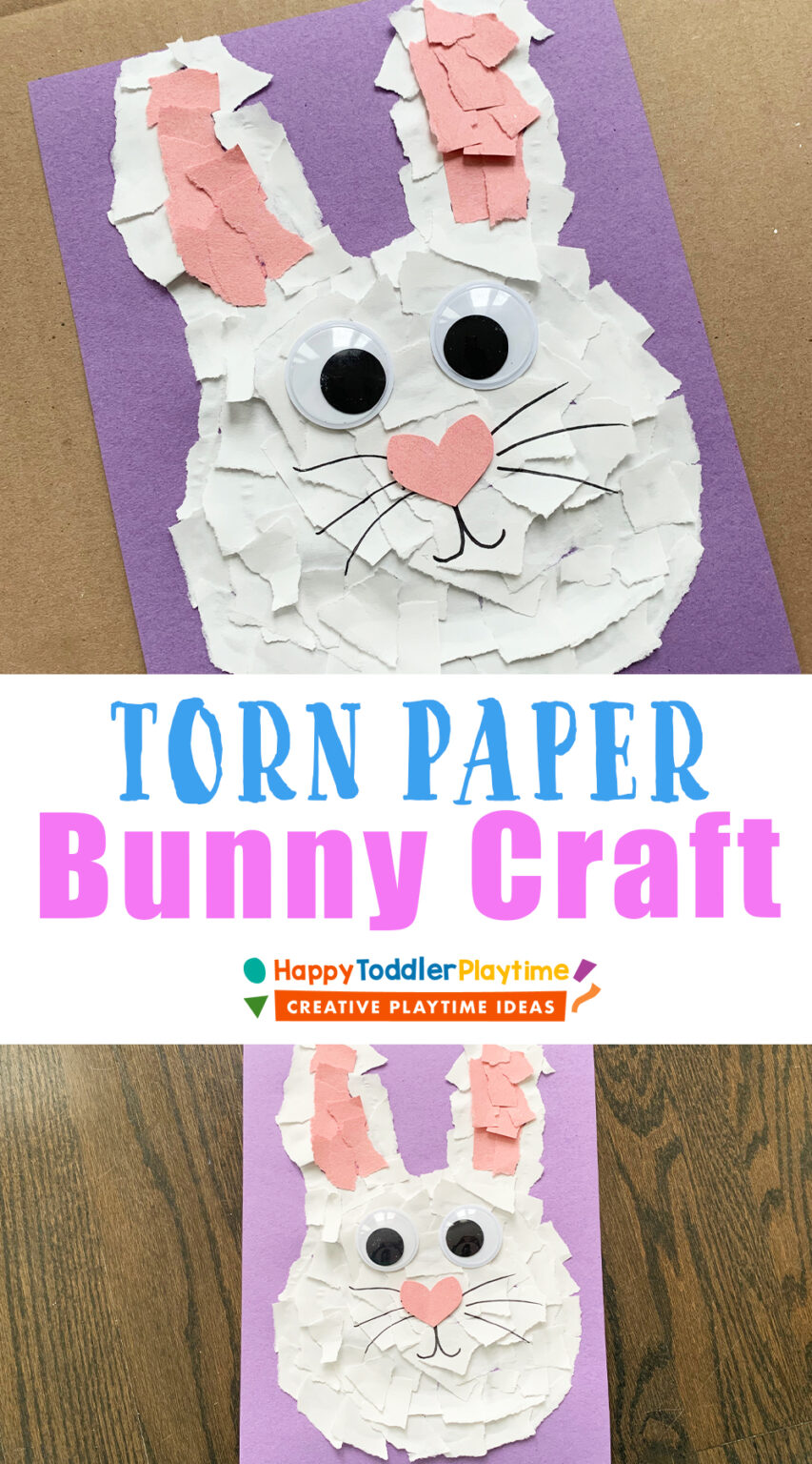 Torn Paper Easter Bunny Craft - Happy Toddler Playtime
