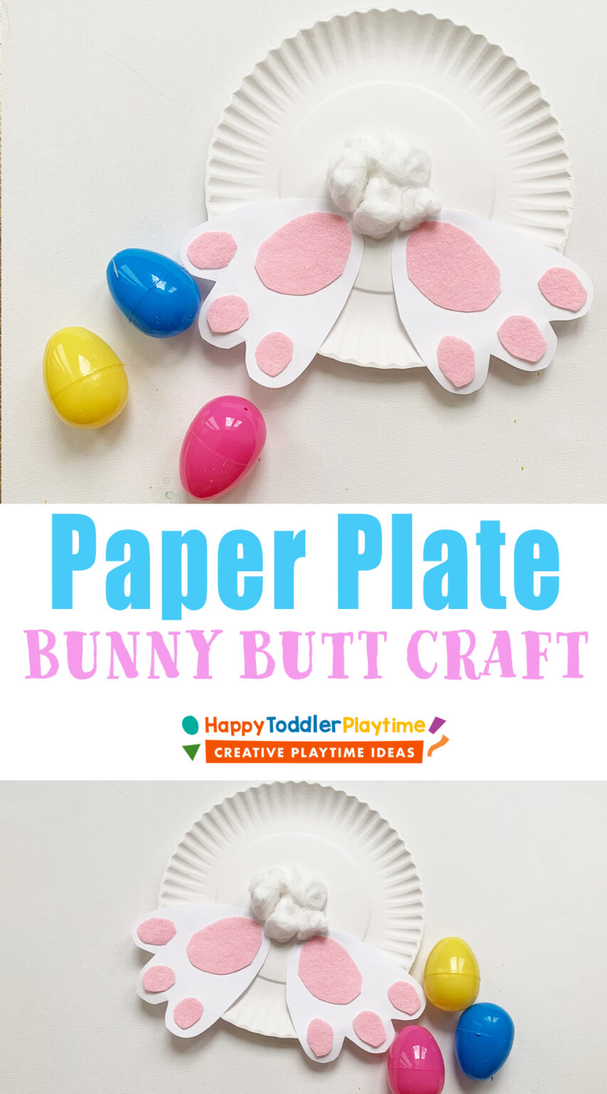 Paper Plate Easter Bunny Butt Craft - Happy Toddler Playtime