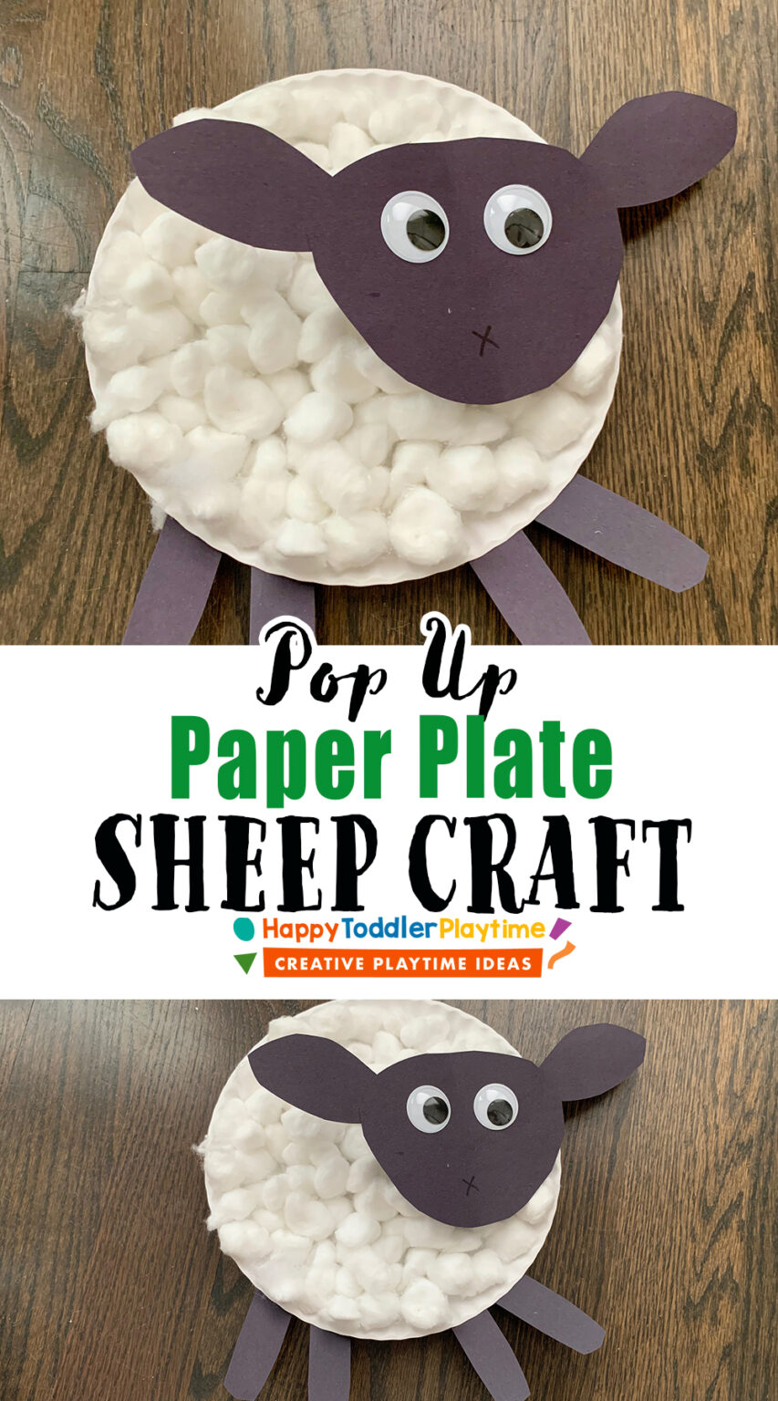 Pop-Up Paper Plate Sheep Craft - Happy Toddler Playtime