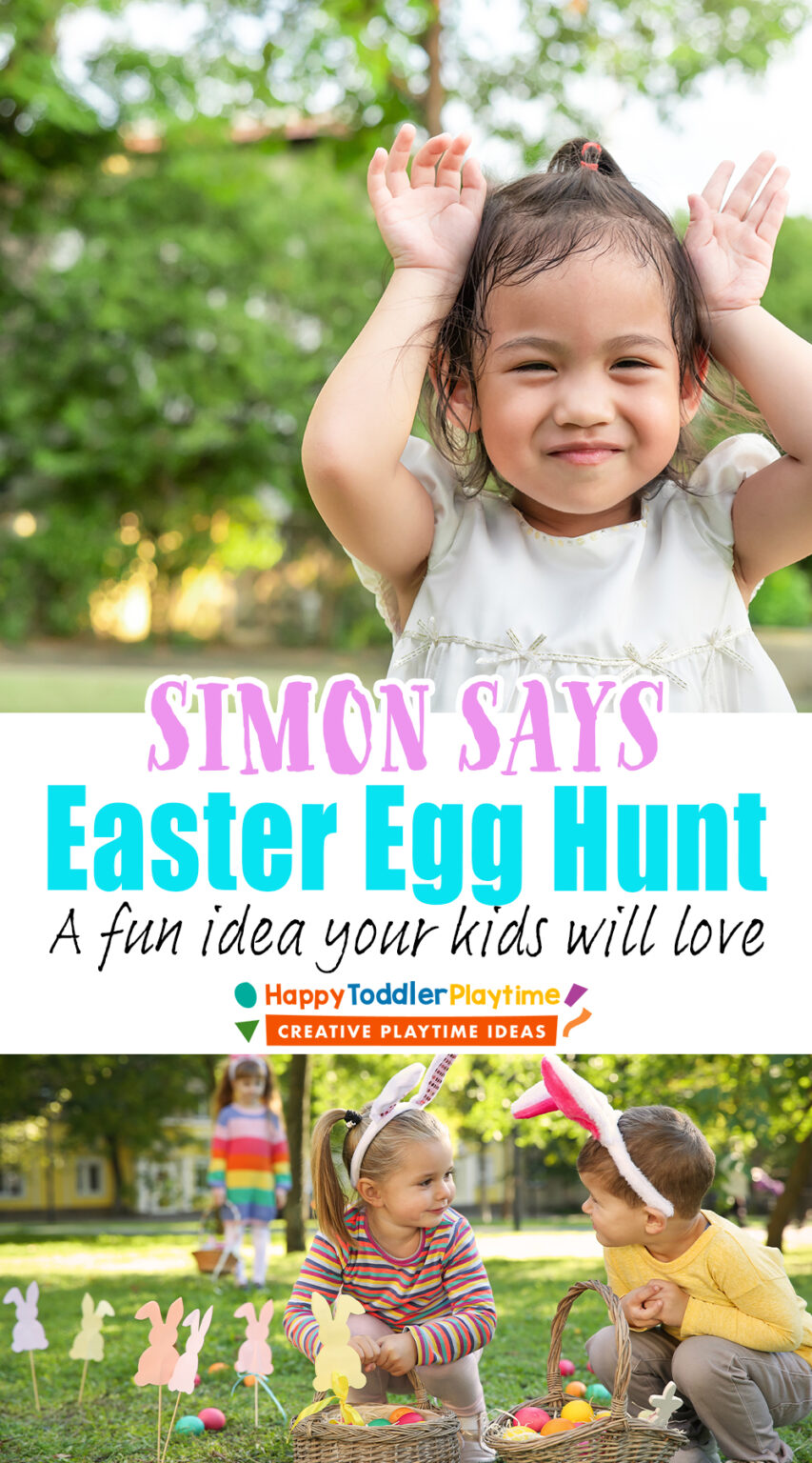'Simon Says' Easter Egg Hunt for Kids - Happy Toddler Playtime