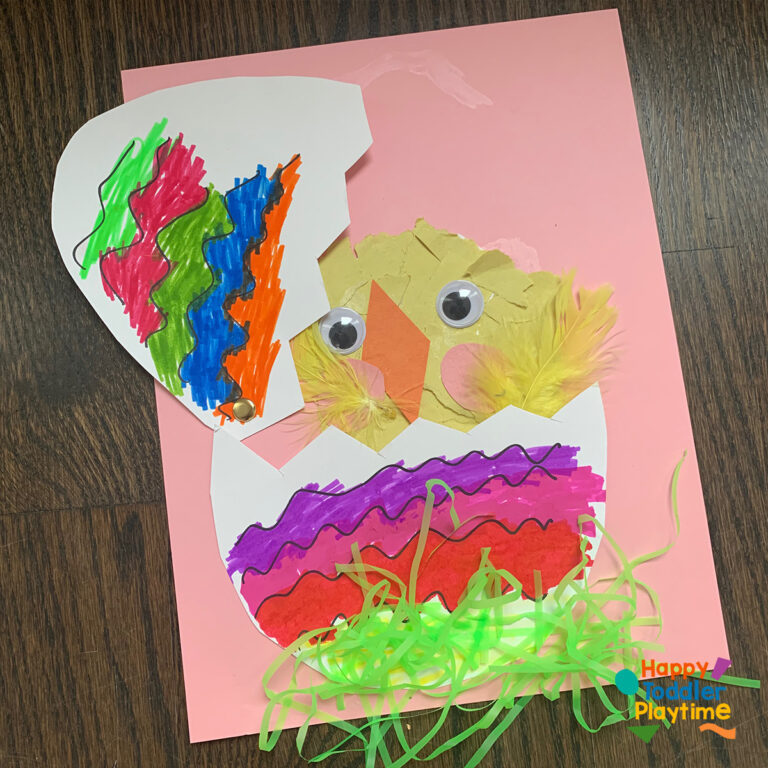 Torn Paper Hatching Easter Chick Craft - Happy Toddler Playtime