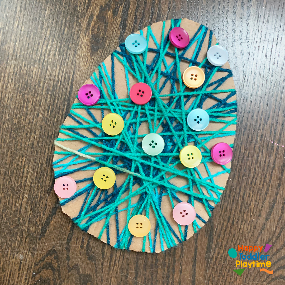 Easy Yarn Wrapped Easter Egg Craft - Happy Toddler Playtime