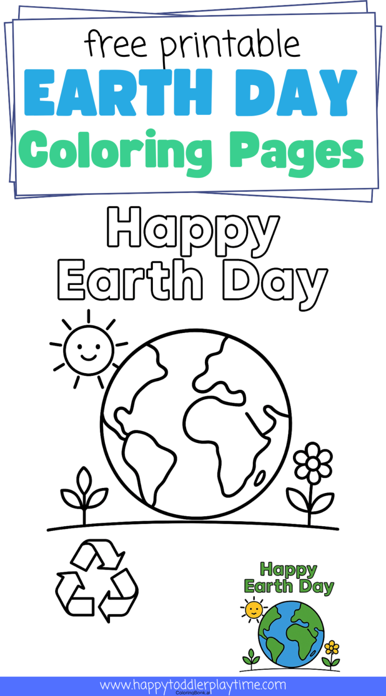 Free Earth Day Printable Coloring Pages for Kids - Happy Toddler Playtime