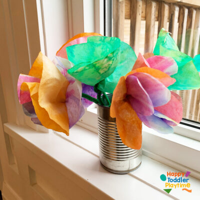 Coffee Filter Flower Craft - Happy Toddler Playtime