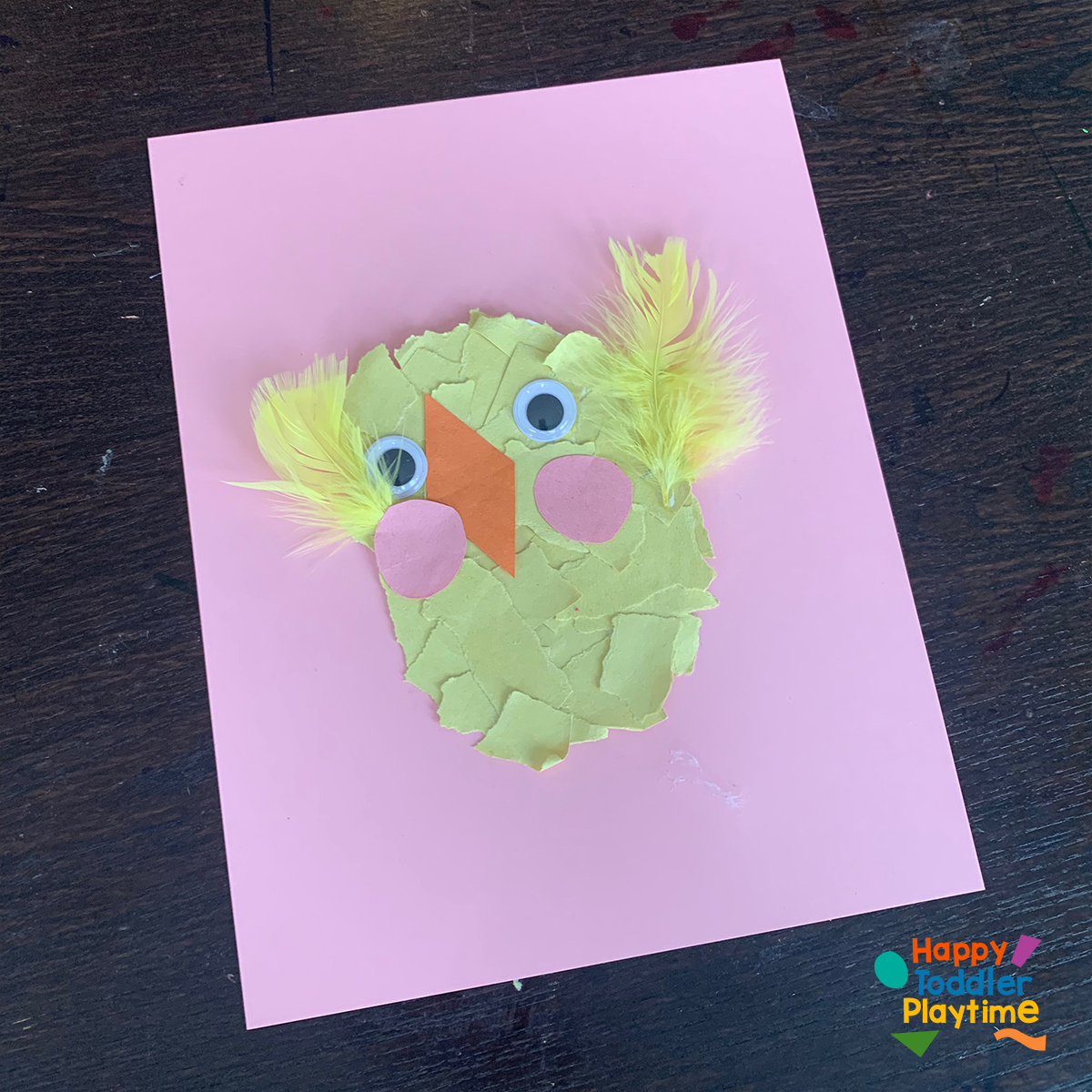 Torn Paper Hatching Easter Chick Craft - Happy Toddler Playtime