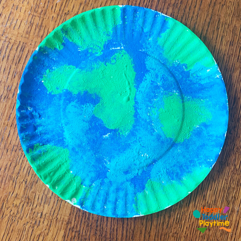 Pom Pom Painted Earth Day Craft - Happy Toddler Playtime