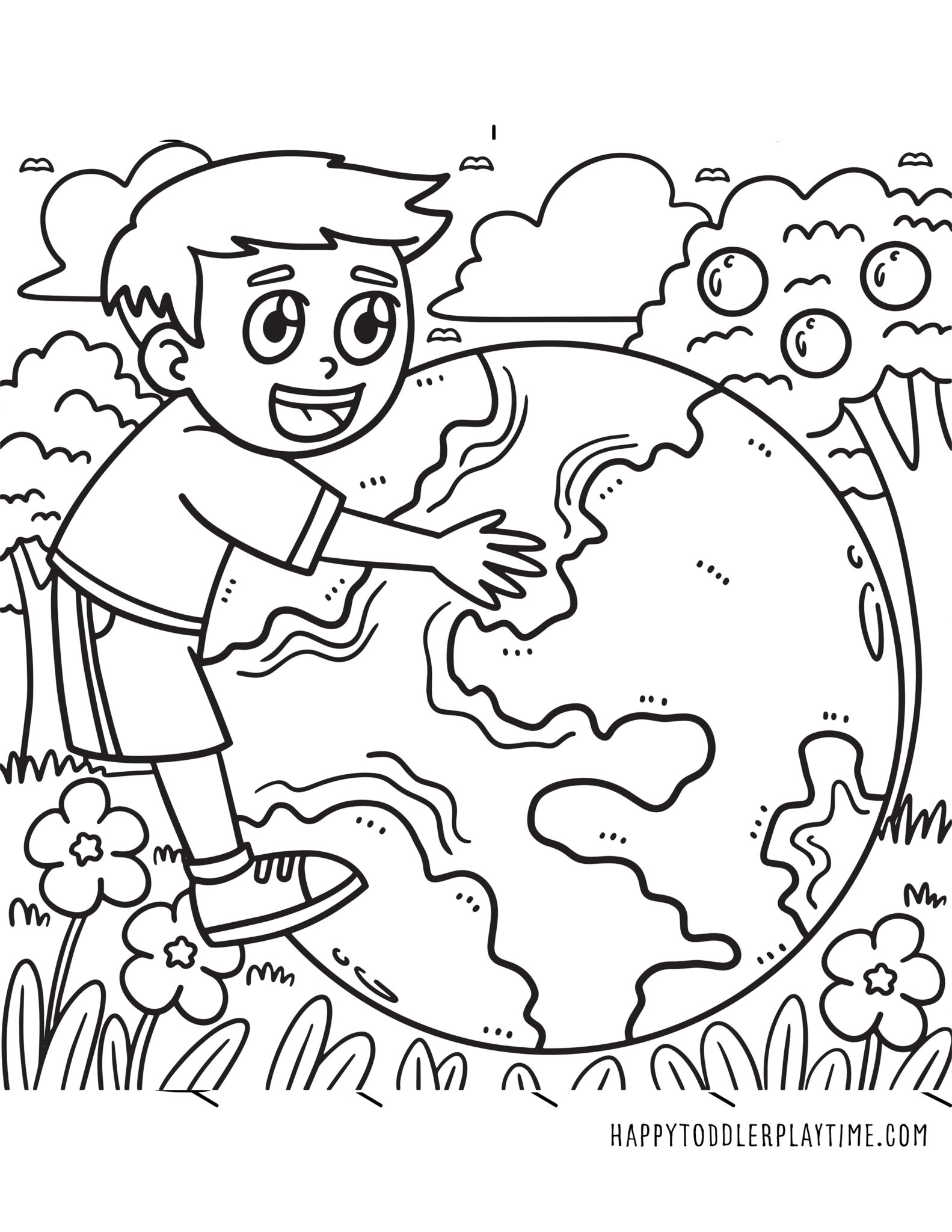 Free Earth Day Printable Coloring Pages for Kids - Happy Toddler Playtime