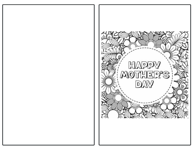 Free Printable Mother's Day Cards To Color and More For Kids - Happy ...