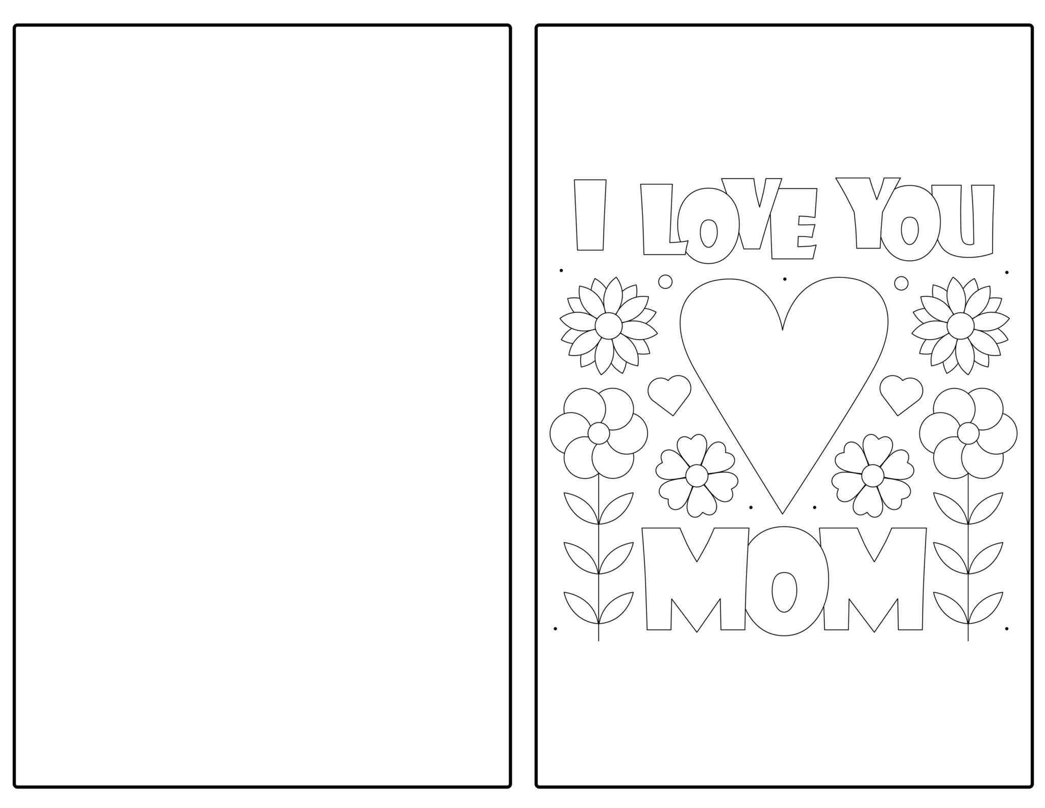 Free Printable Mother's Day Cards To Color and More For Kids - Happy ...