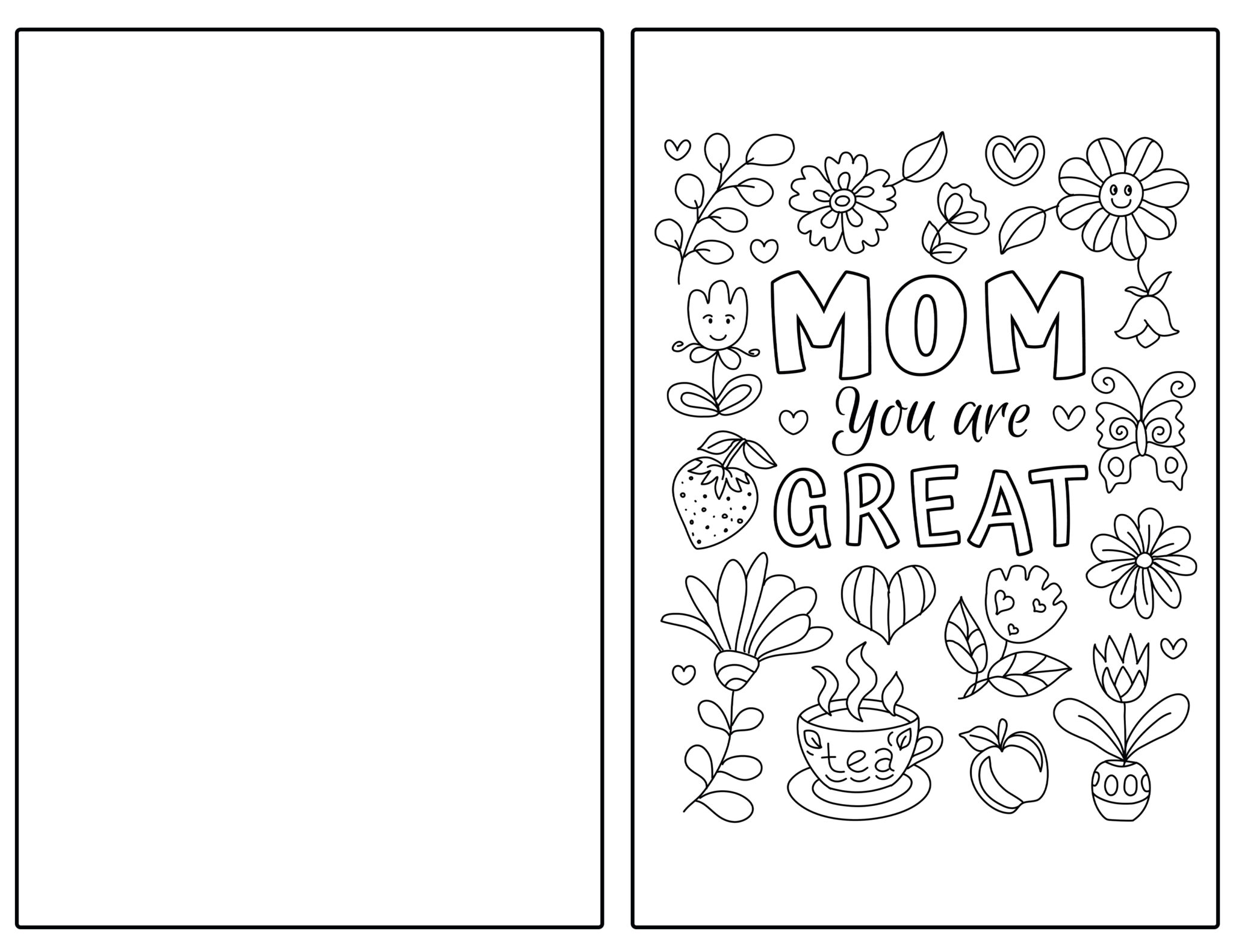 Free Printable Mother's Day Cards To Color and More For Kids - Happy ...