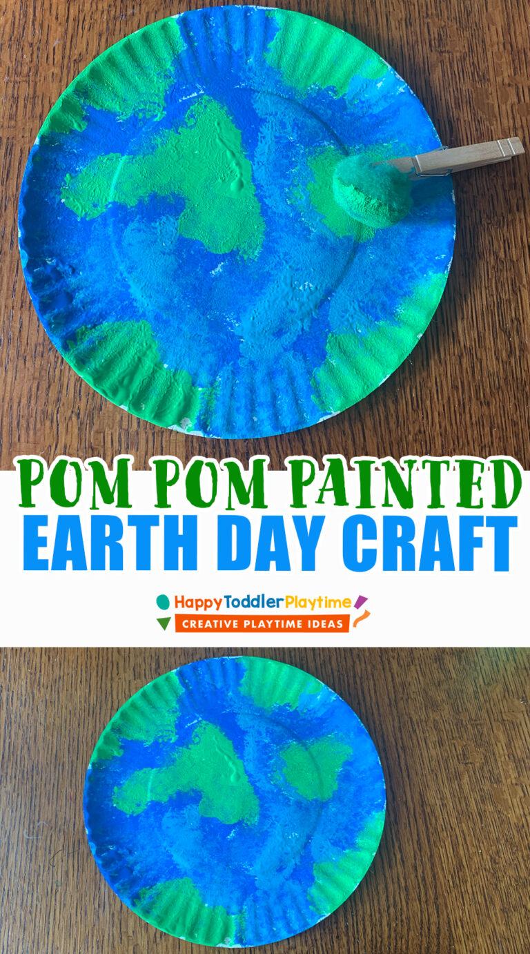 Pom Pom Painted Earth Day Craft - Happy Toddler Playtime