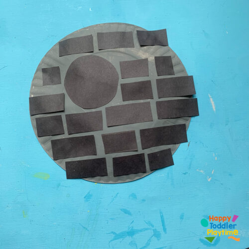 Death Star Paper Plate Craft - Happy Toddler Playtime