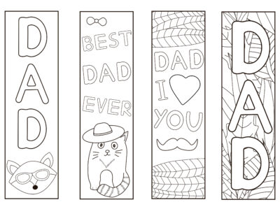 Fun Printable Father's Day Bookmarks to Colour - Happy Toddler Playtime