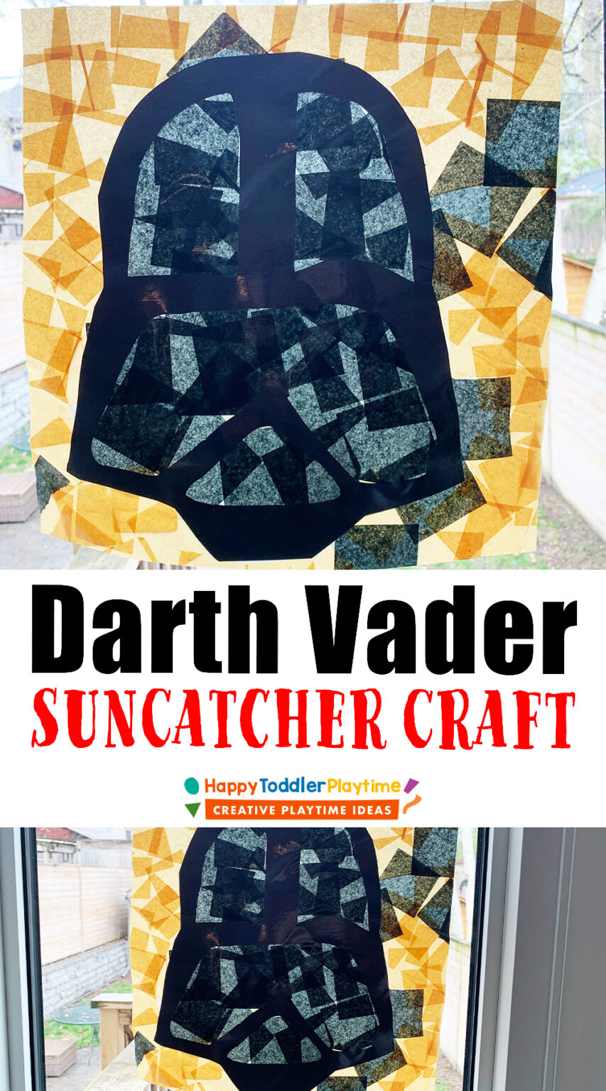 Darth Vader Suncatcher Craft with free template - Happy Toddler Playtime