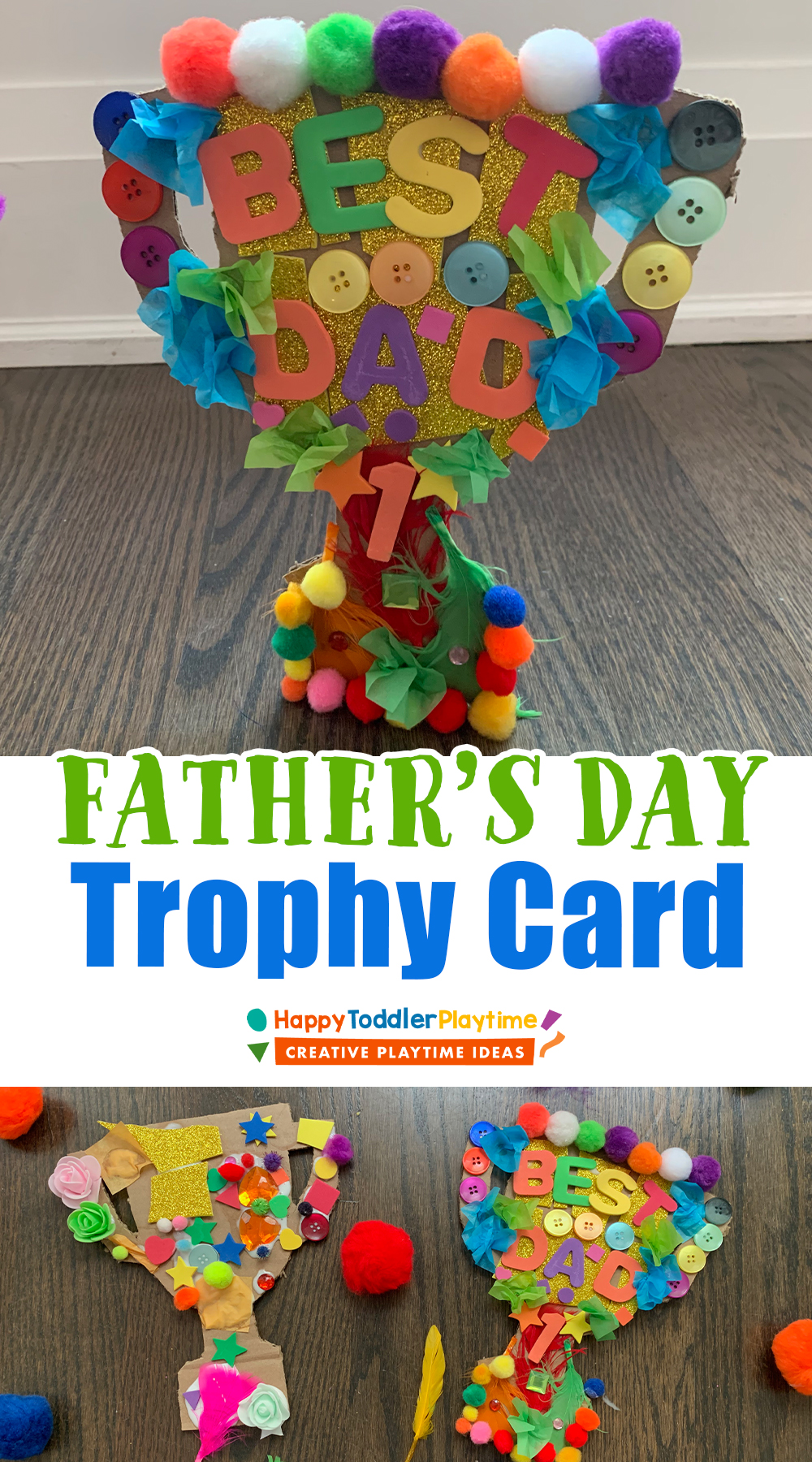 Trophy Card for Father's Day - Happy Toddler Playtime