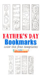 Fun Printable Father's Day Bookmarks to Colour - Happy Toddler Playtime