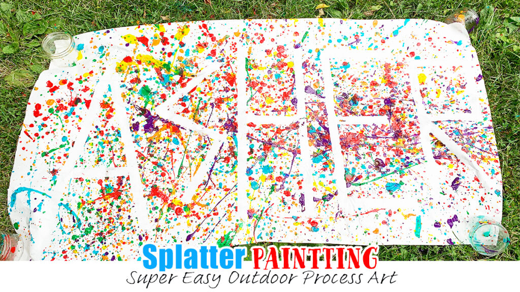Splatter Painting: Easy Outdoor Art Activity - Happy Toddler Playtime
