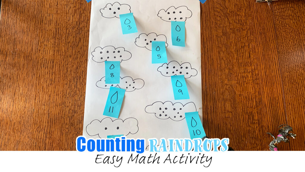 Counting Raindrops: Easy Post-it Math Activity - Happy Toddler Playtime