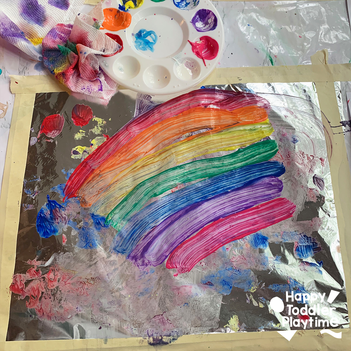 Foil Painting – Easy Process Art Activity for Kids - Happy Toddler Playtime