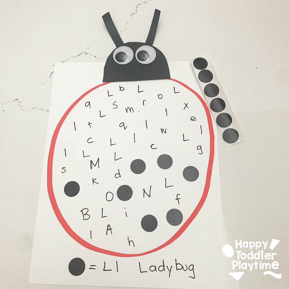 Dot Sticker Ladybug: Letter L Activity for Preschoolers - Happy Toddler ...