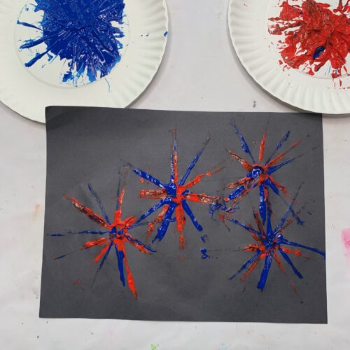Straw Painted Fireworks for Kids - Happy Toddler Playtime